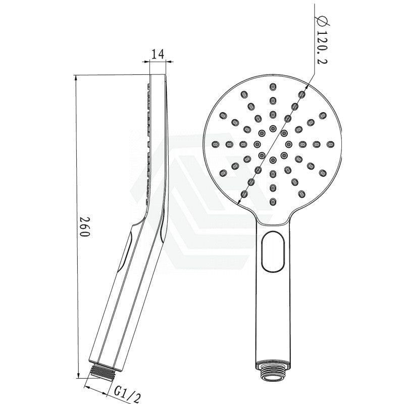 Square 3 Functions Brushed Yellow Gold Rainfall Hand Held Shower Head ...