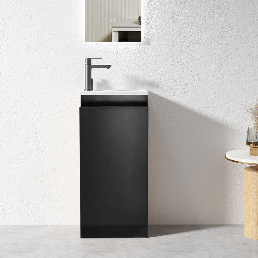 Yolo 400X250X850MM Plywood Floor Standing Vanity - Black With Ceramic ...